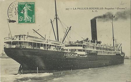 No.128 Orcoma launched in 1908 | The World's Passenger Ships