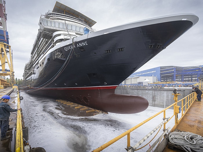 No.2059 Queen Anne floated out 3 May 2023 | The World's Passenger Ships